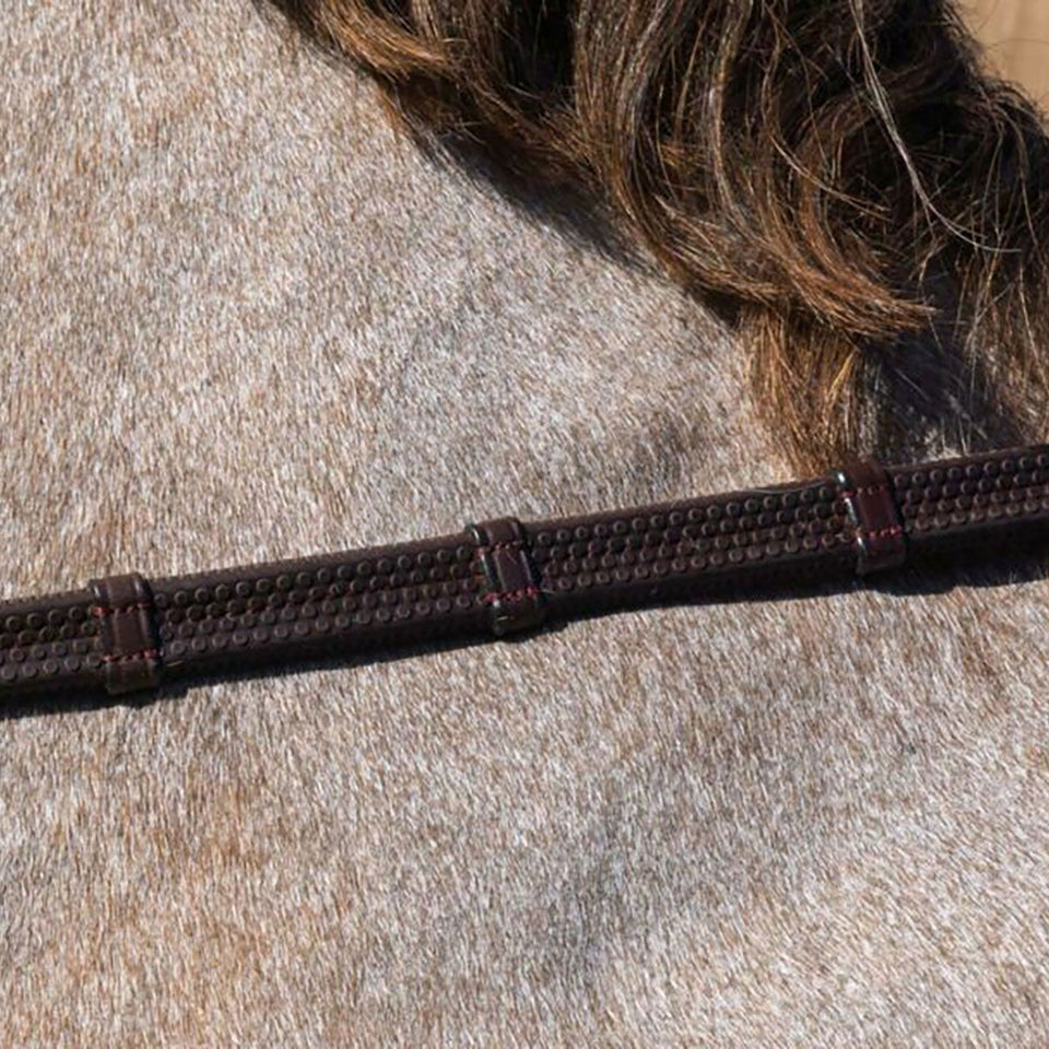 Dy'on Working Collection 1/2in Rubber Reins with Loops - Brown ...