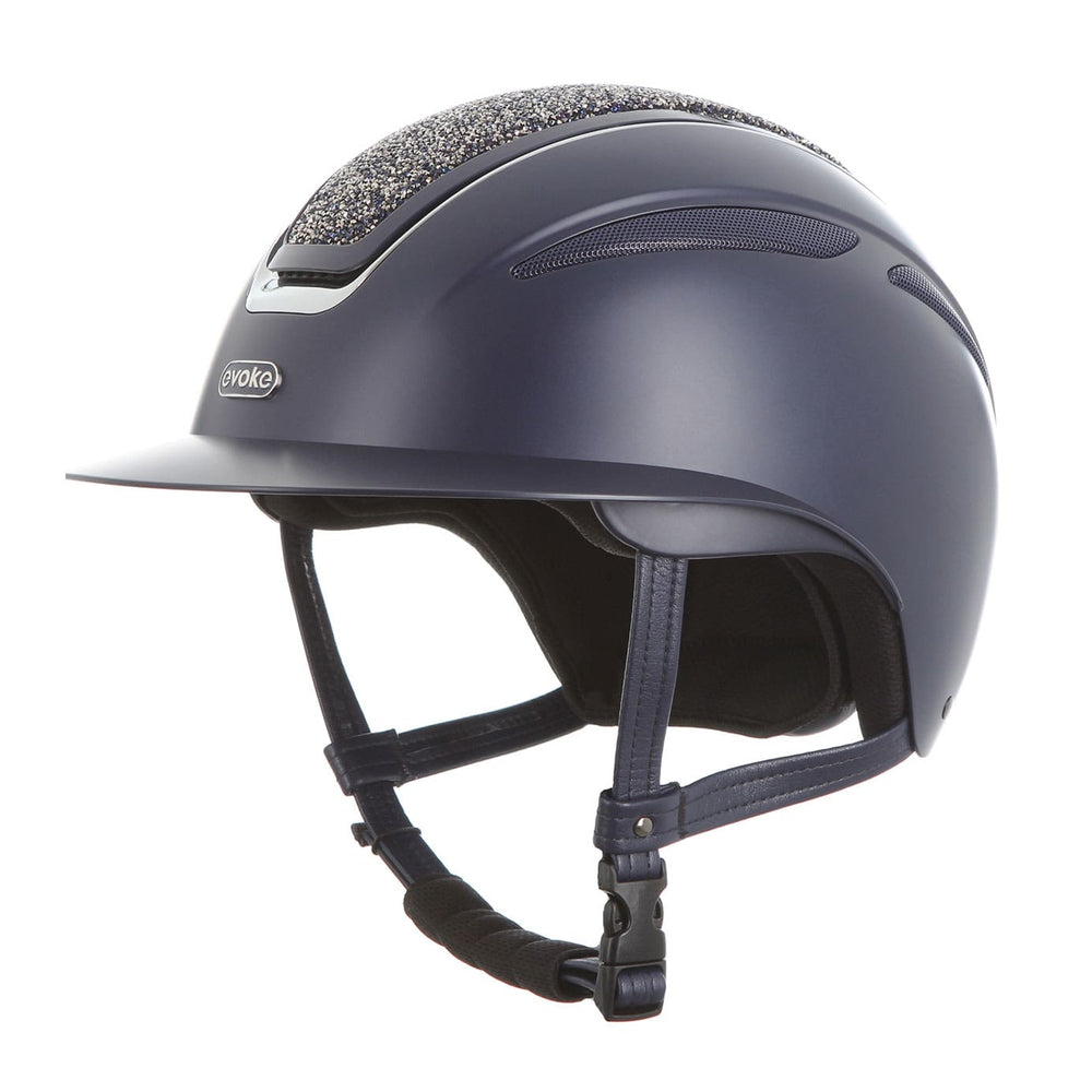 Evoke Callisto Wide Peak Horse Riding Hat | Navy & Navy Crystal ...
