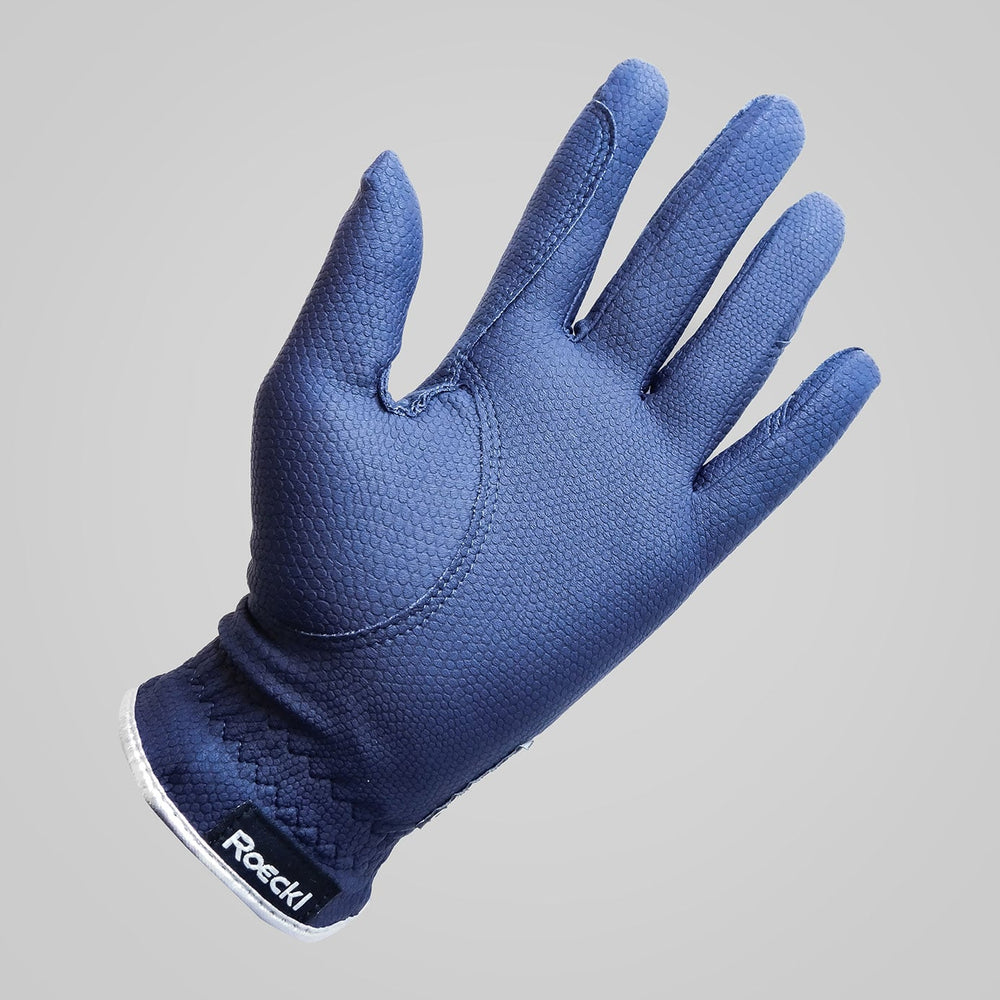 Roeckl Lona Two-Tone Riding Gloves - Navy/Silver & Equiport Equestrian
