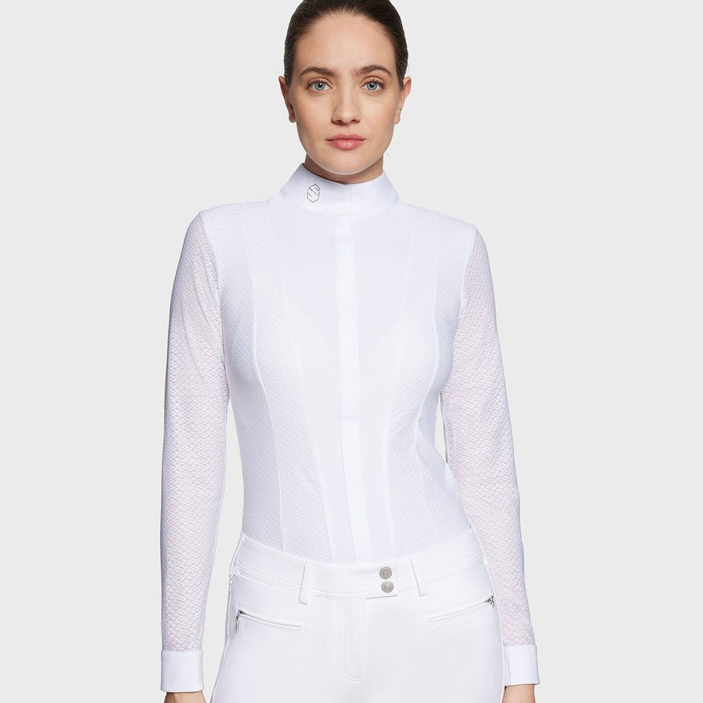 Samshield Equestrian Marina Long Sleeve Show Shirt | White & Equiport ...