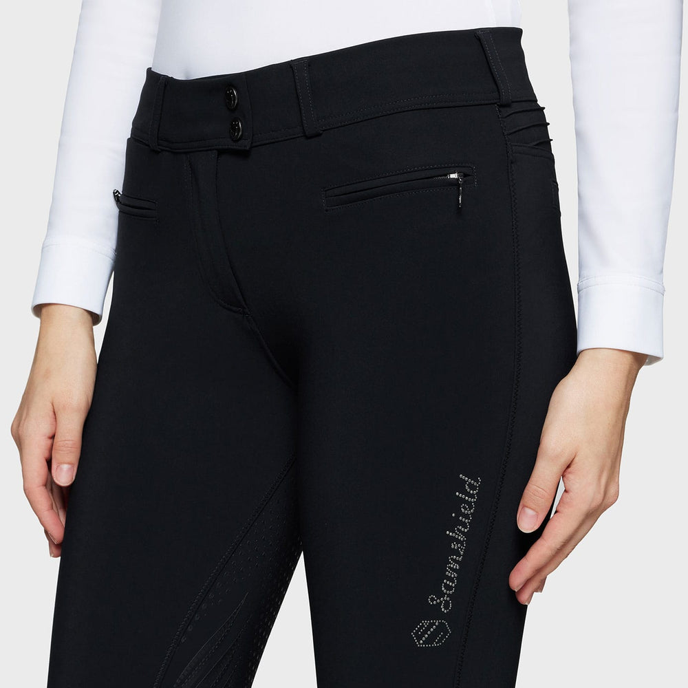 Samshield Equestrian Chloe Metal Dots Full Grip Breeches | Black ...