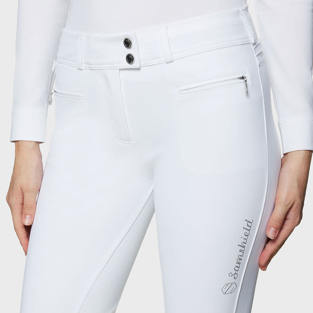 Samshield Equestrian Chloe Metal Dots Full Grip Breeches | White ...