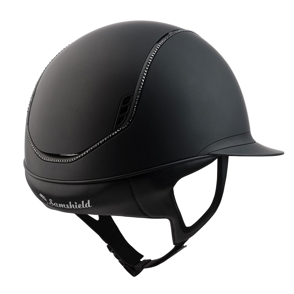 Samshield V2 Miss Shield Black Shadowmatt Riding Hat with 300 Crystals ...