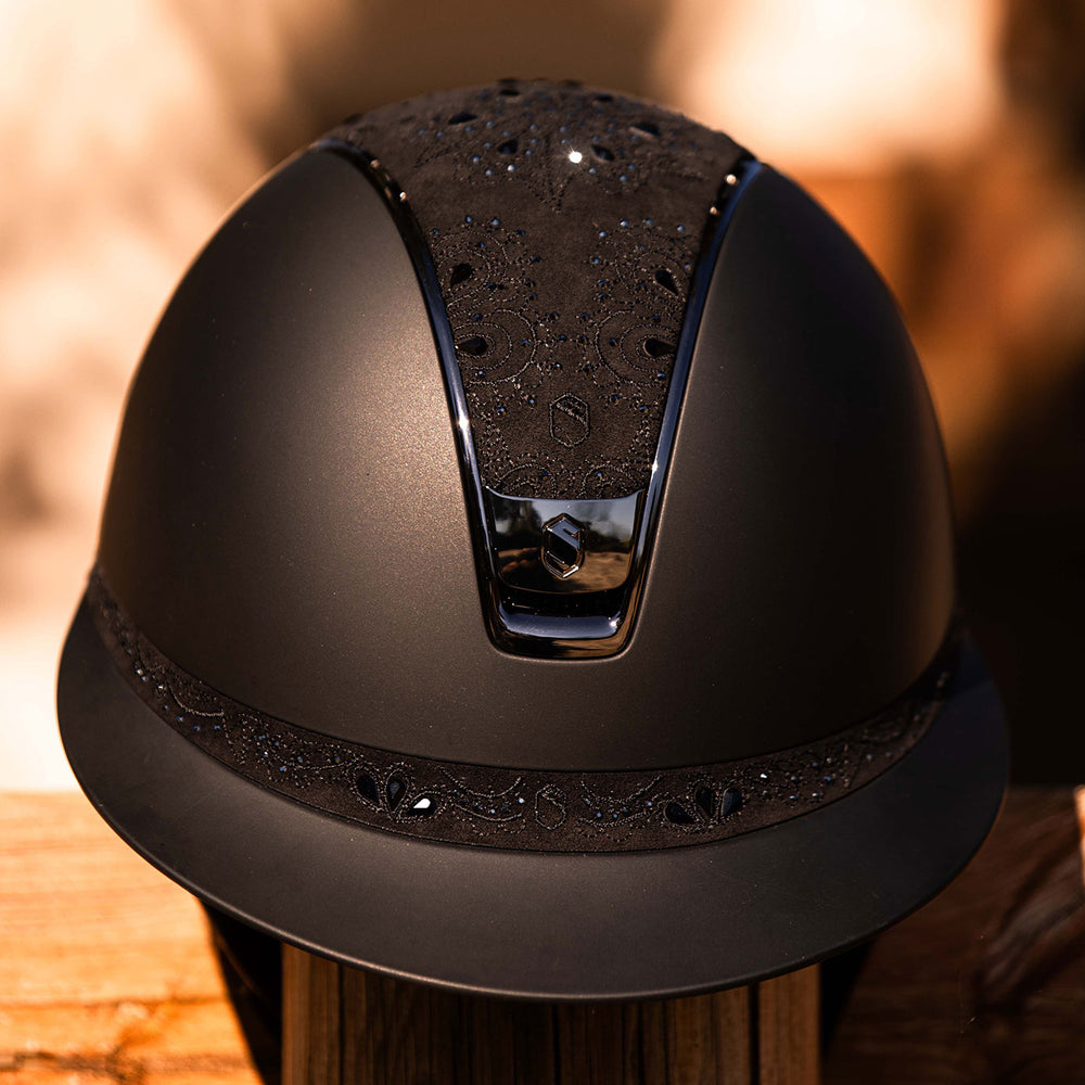 Samshield V2 Miss Shield Black Riding Helmet with Crystal Bloom ...