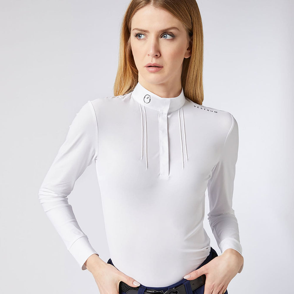 Vestrum Casere Long Sleeve Show Shirt | White & Equiport Equestrian